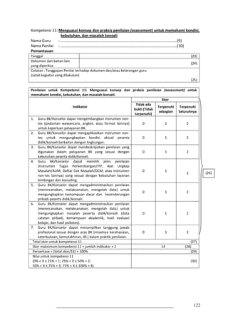 Instrumen pk guru bk konselor | PDF