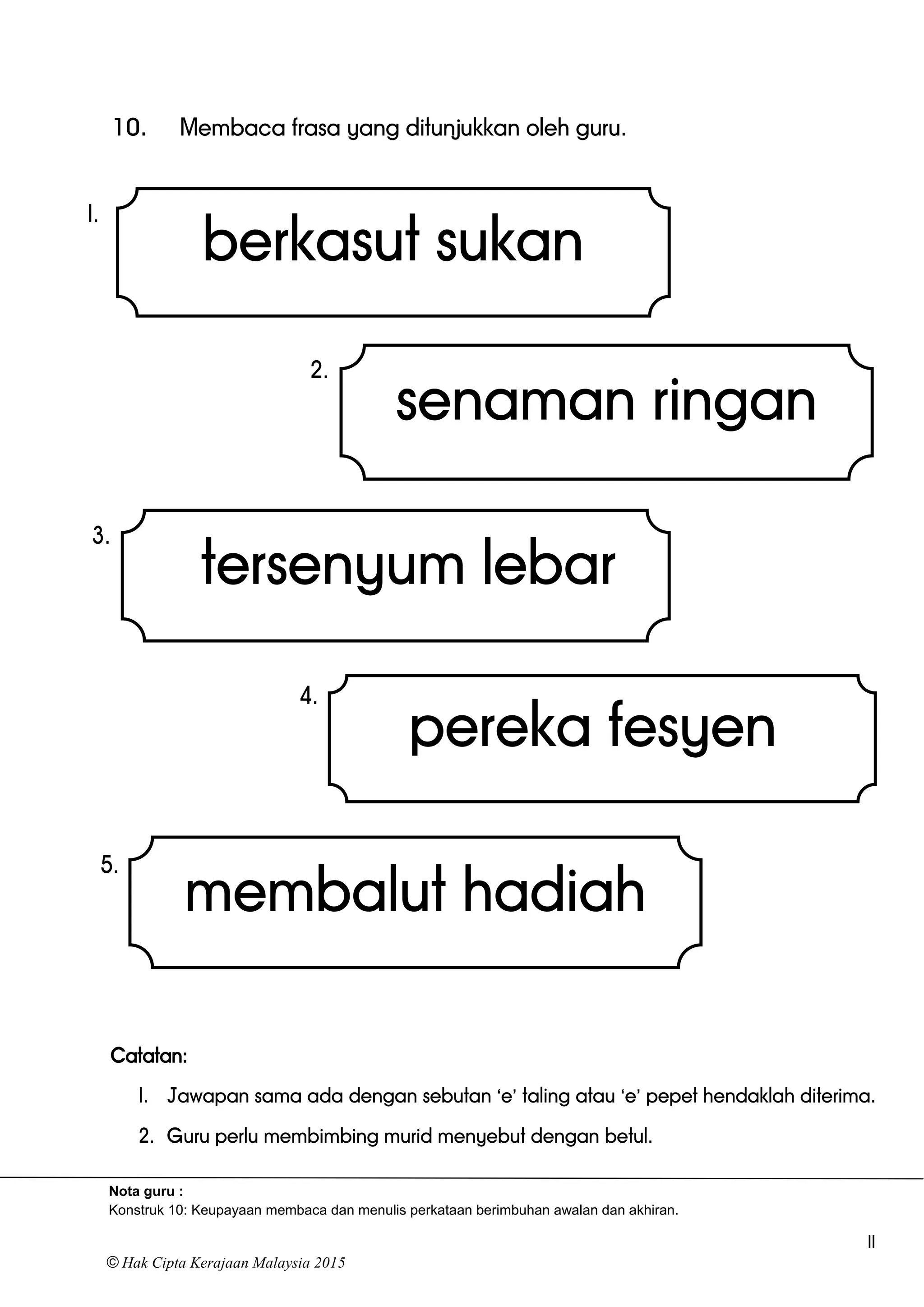 INSTRUMEN SARINGAN LITERASI MEMBACA BAHASA MELAYU SARINGAN 2 TAHUN 3 ...