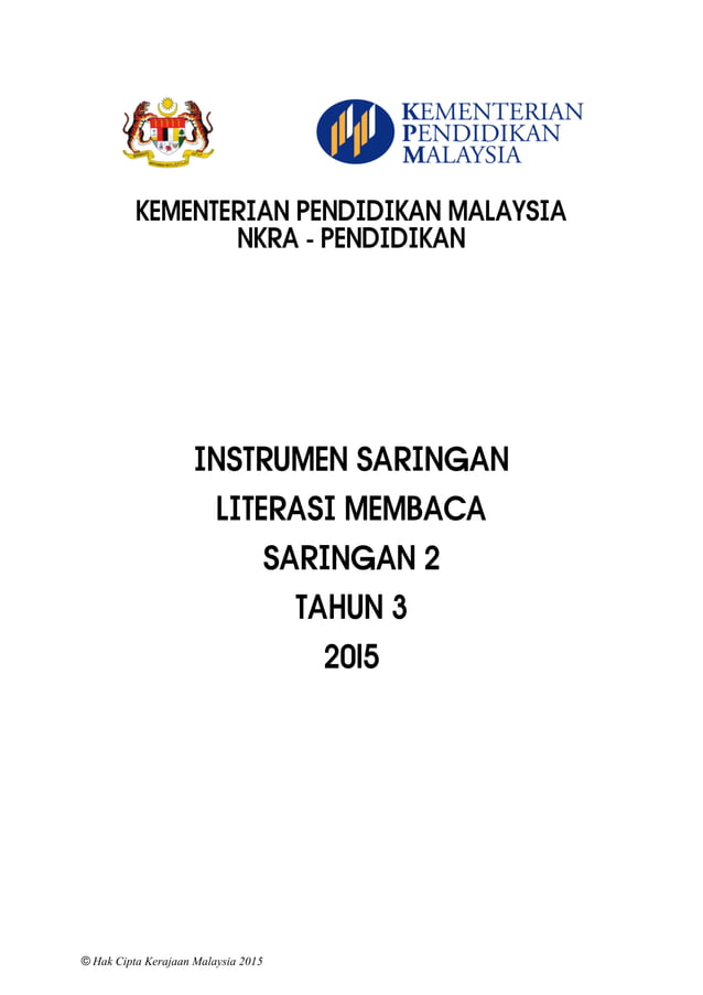 INSTRUMEN SARINGAN LITERASI MEMBACA BAHASA MELAYU SARINGAN 2 TAHUN 3 ...