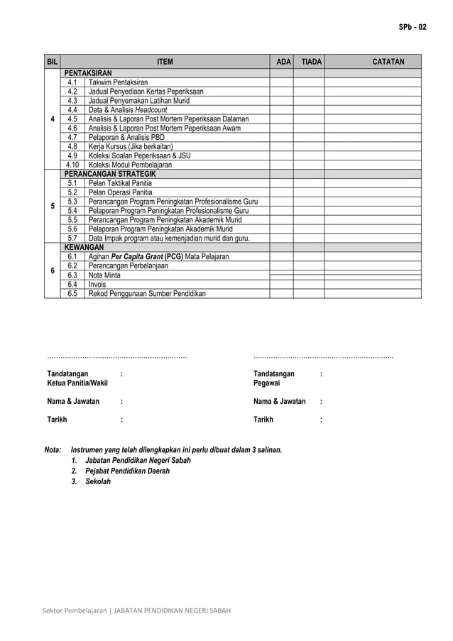 intrumen fail panitia | PDF