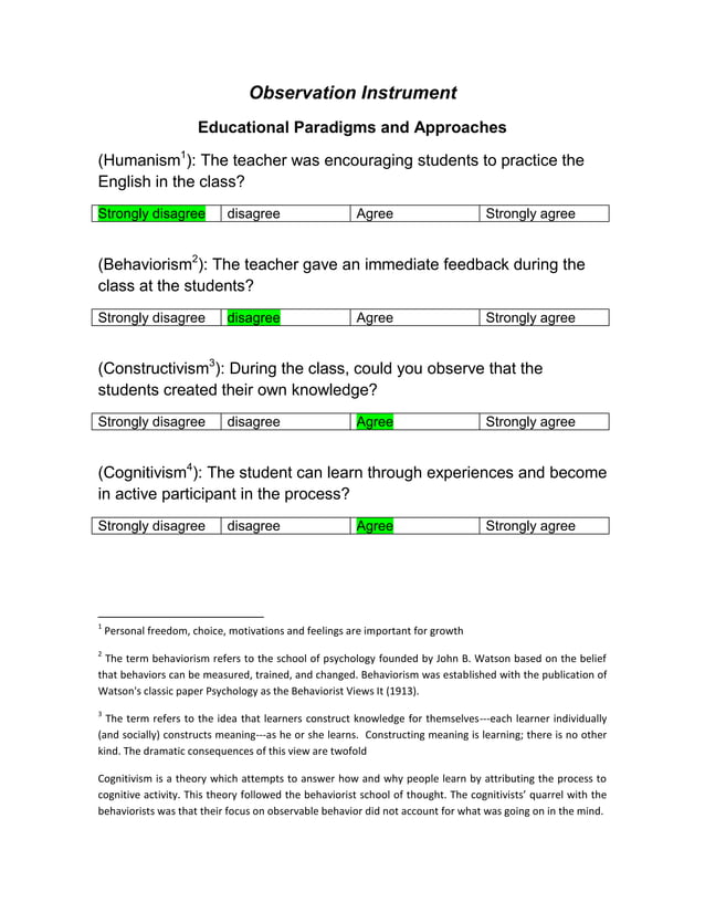 obsevation Instrument 1 | DOCX