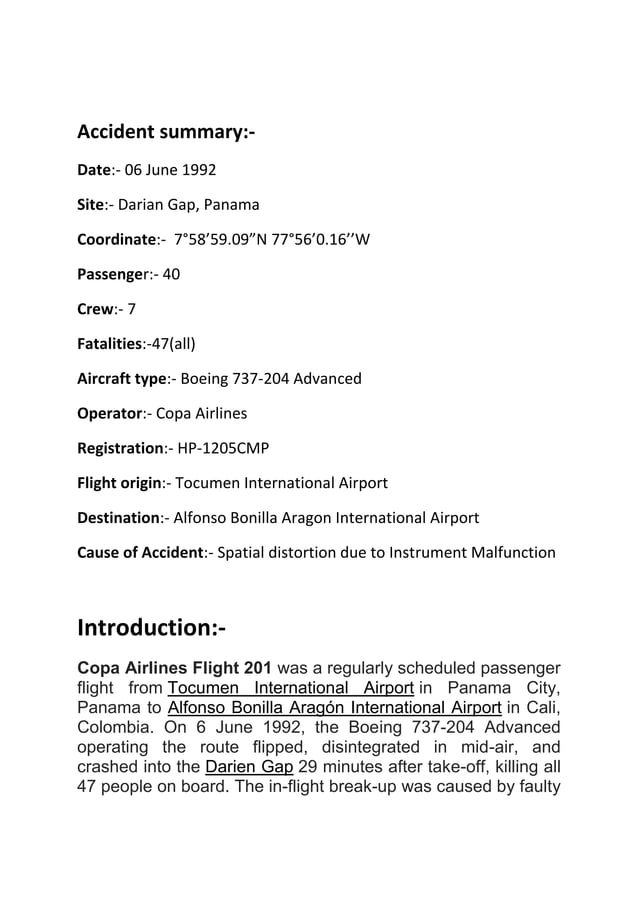 Flight Instrument accident report | PDF