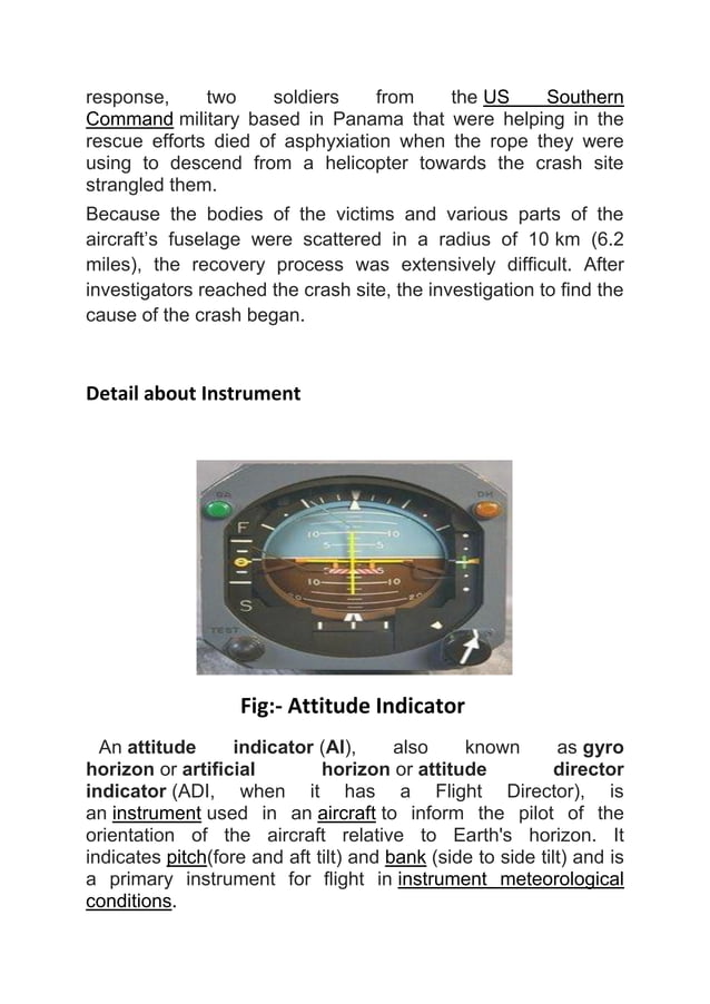 Flight Instrument accident report | PDF