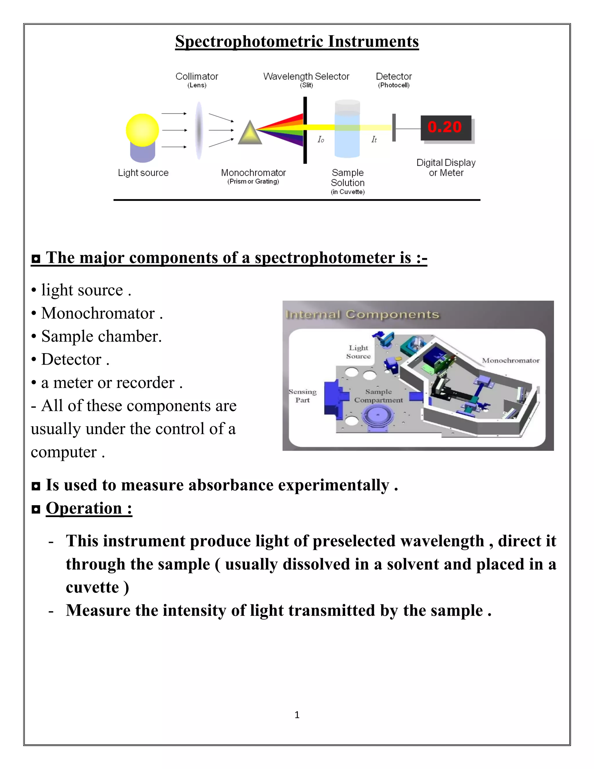 Spectrophotometric Instruments | PDF