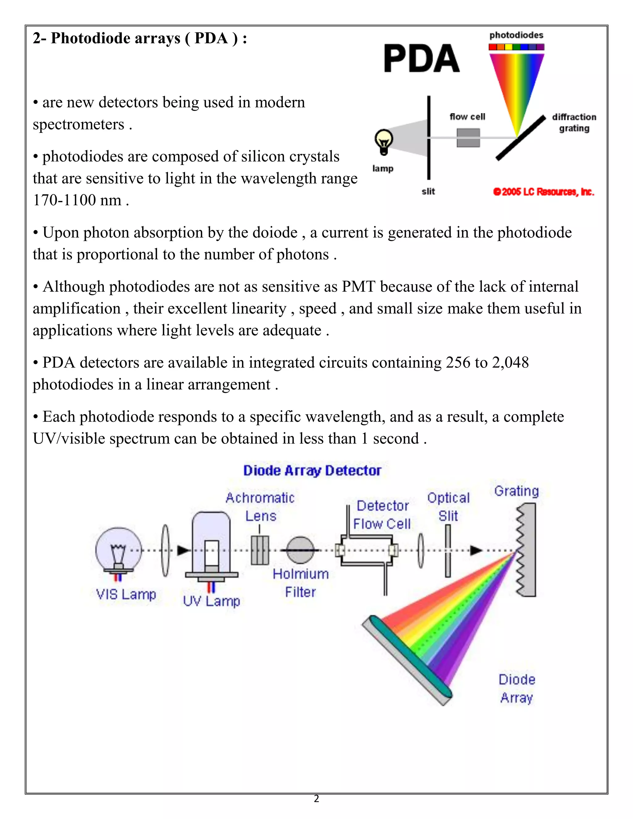 Spectrophotometric Instruments (Detector) and Application of UV – VIS ...