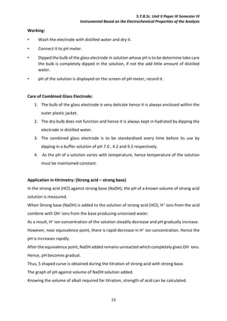 Instrumental methods ii and basics of electrochemistry | PDF