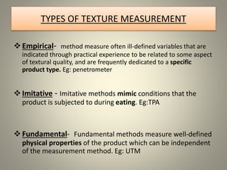 Instrumental sensory analysis of food quality | PPTX
