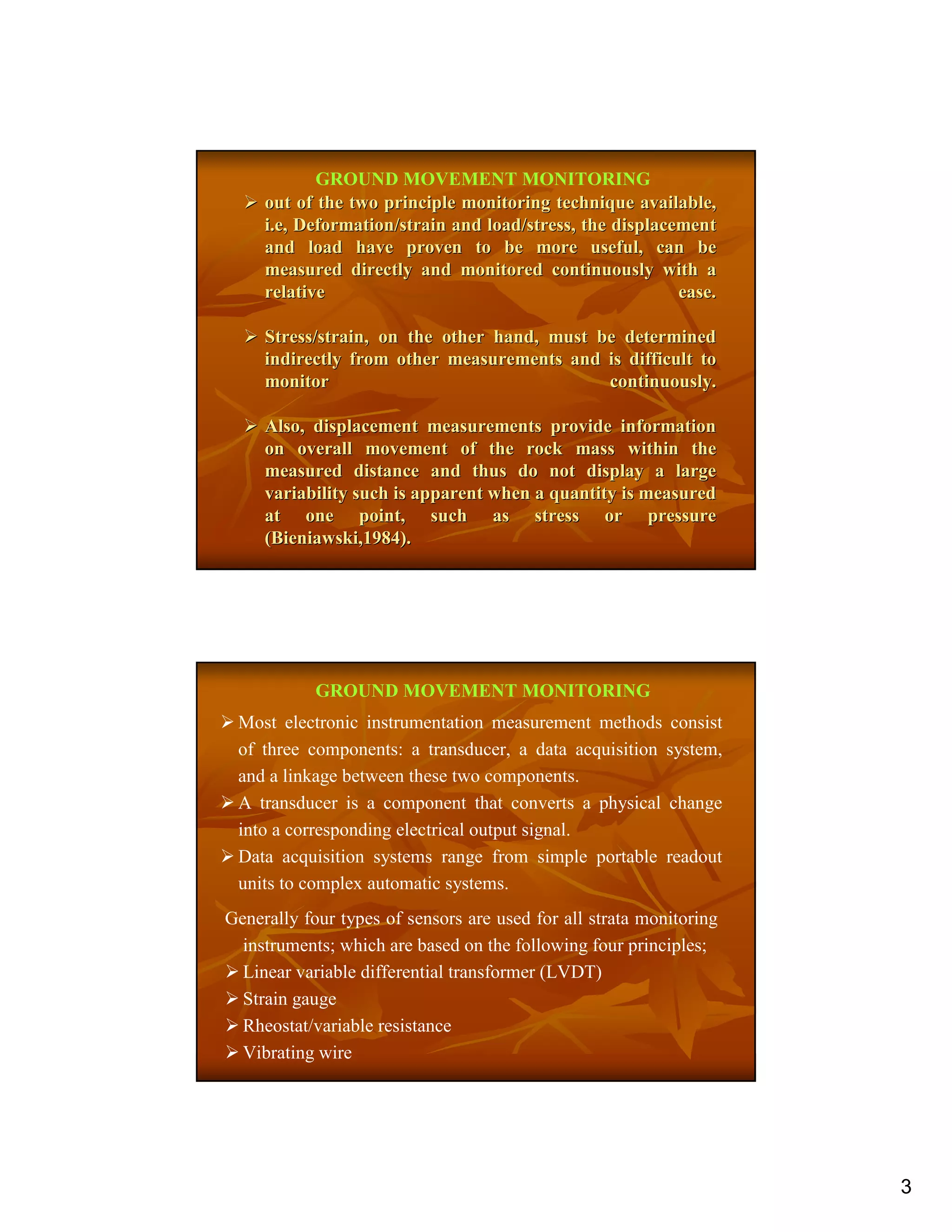 strata monitoring Instrumentation | PDF