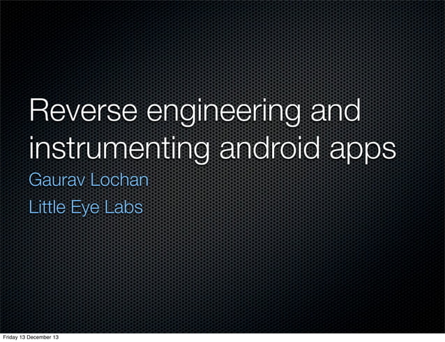 Reverse engineering and instrumentation of android apps | PDF