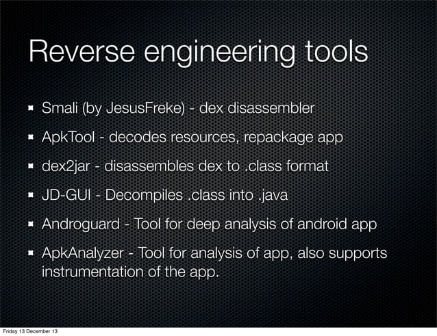 Reverse engineering and instrumentation of android apps | PDF
