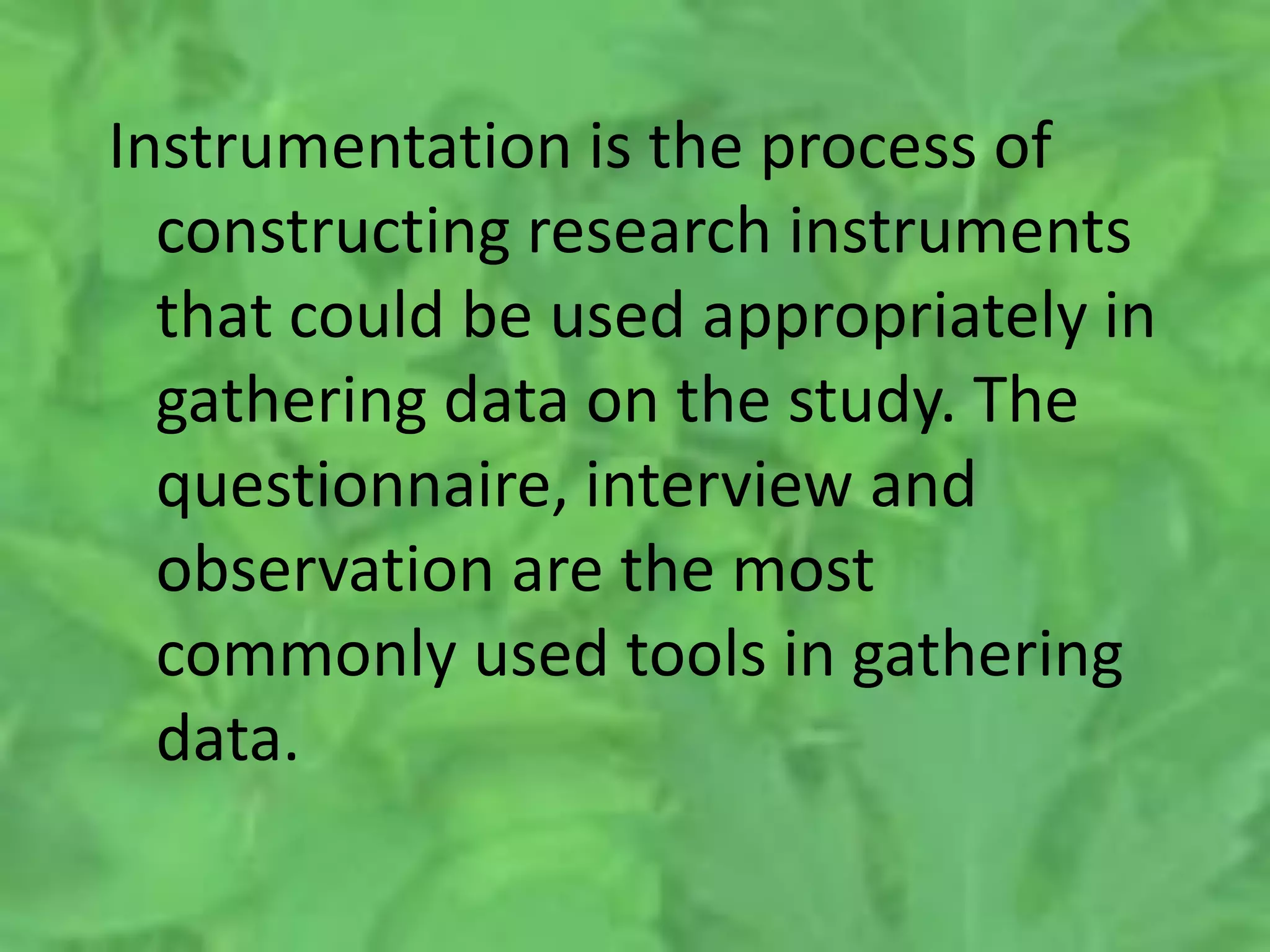 Research Instrumentation | PDF