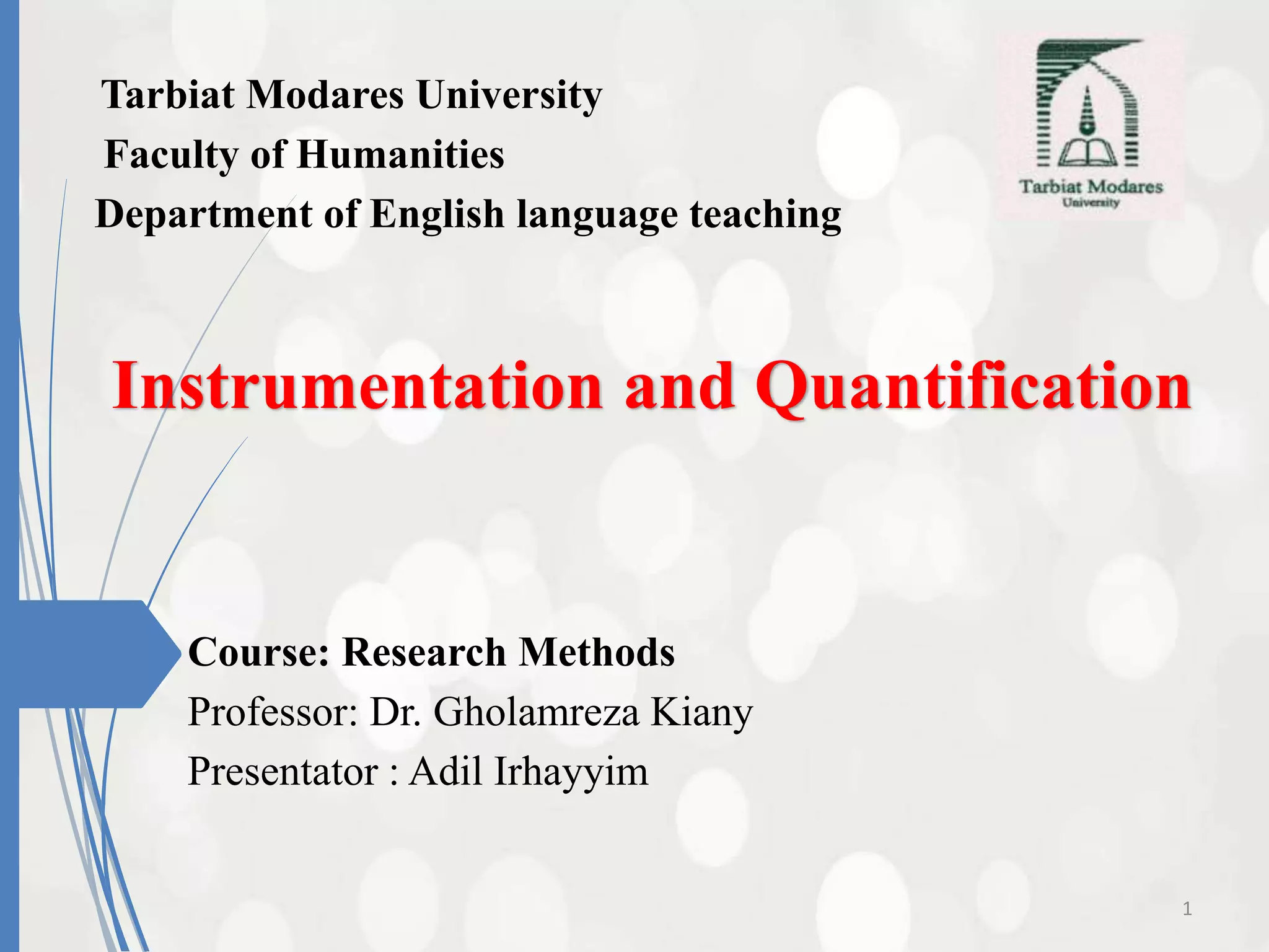 Instrumentation | PPT
