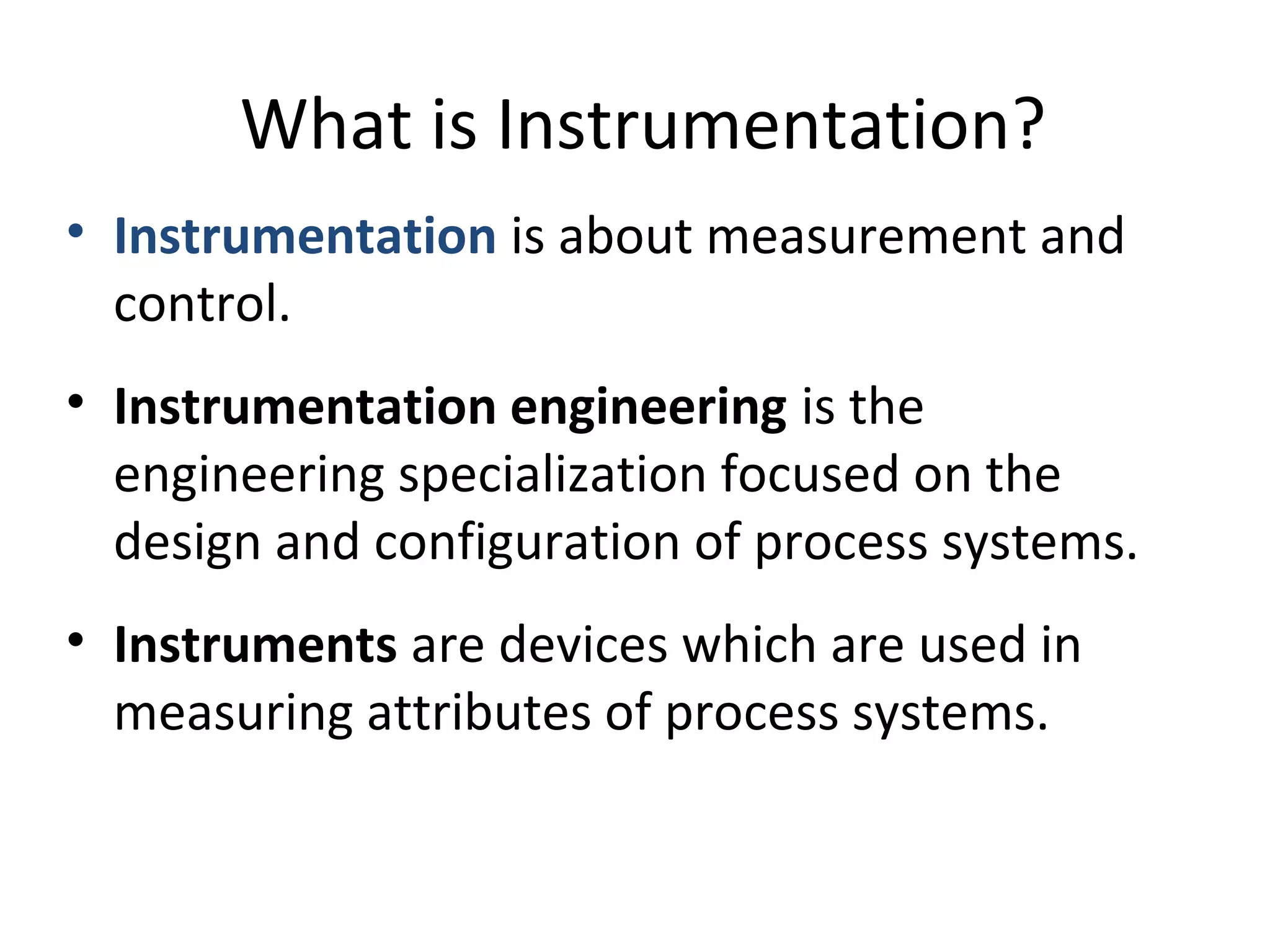 Basics Of Instrumentation | PPS