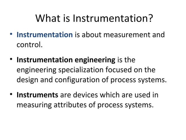 Basics Of Instrumentation | PPS