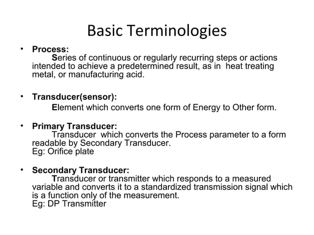 Basics Of Instrumentation | PPS