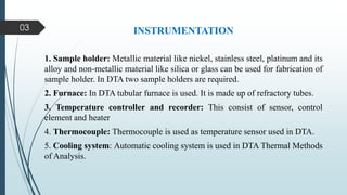 DIFFERENTIAL THERMAL ANALYSIS(DTA) (Under Thermal Methods of analysis ...
