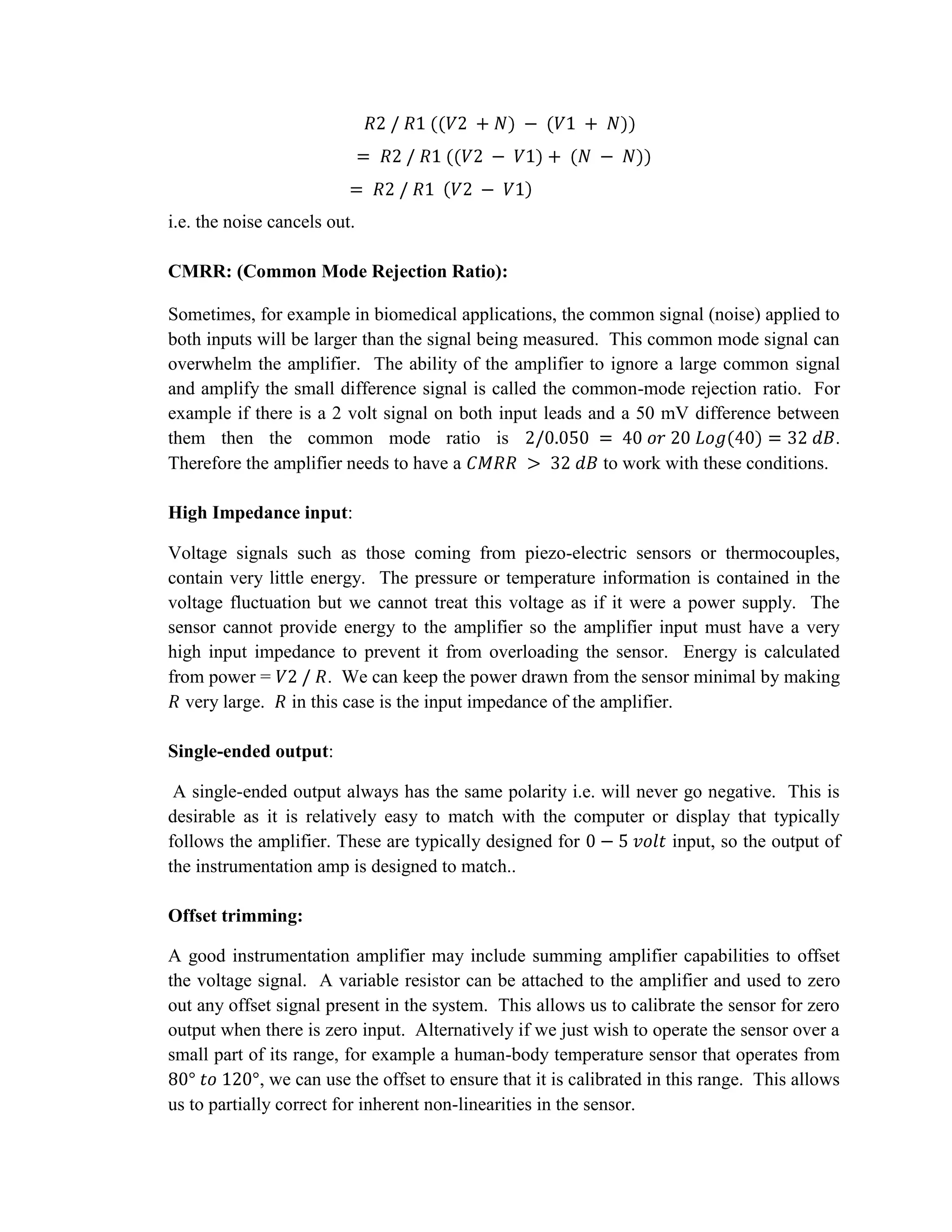 Instrumentational Amplifier | PDF