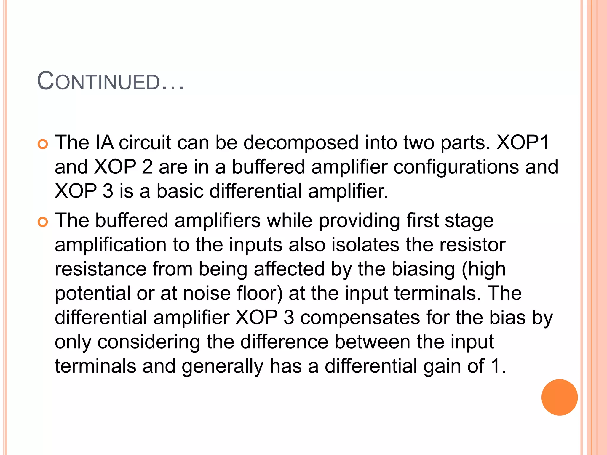 Instrumentation amplifier in ECG | PPTX