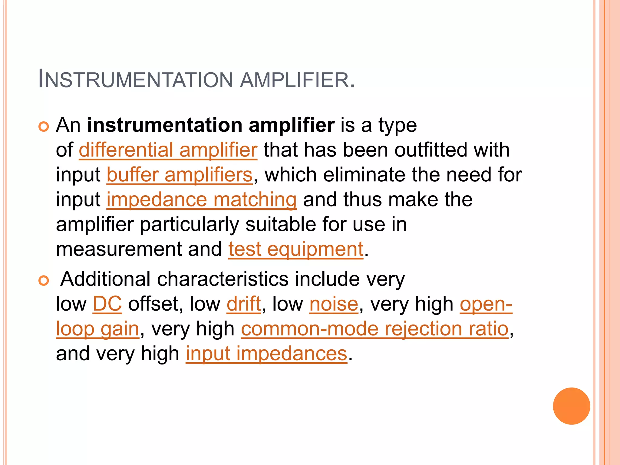 Instrumentation amplifier in ECG | PPTX