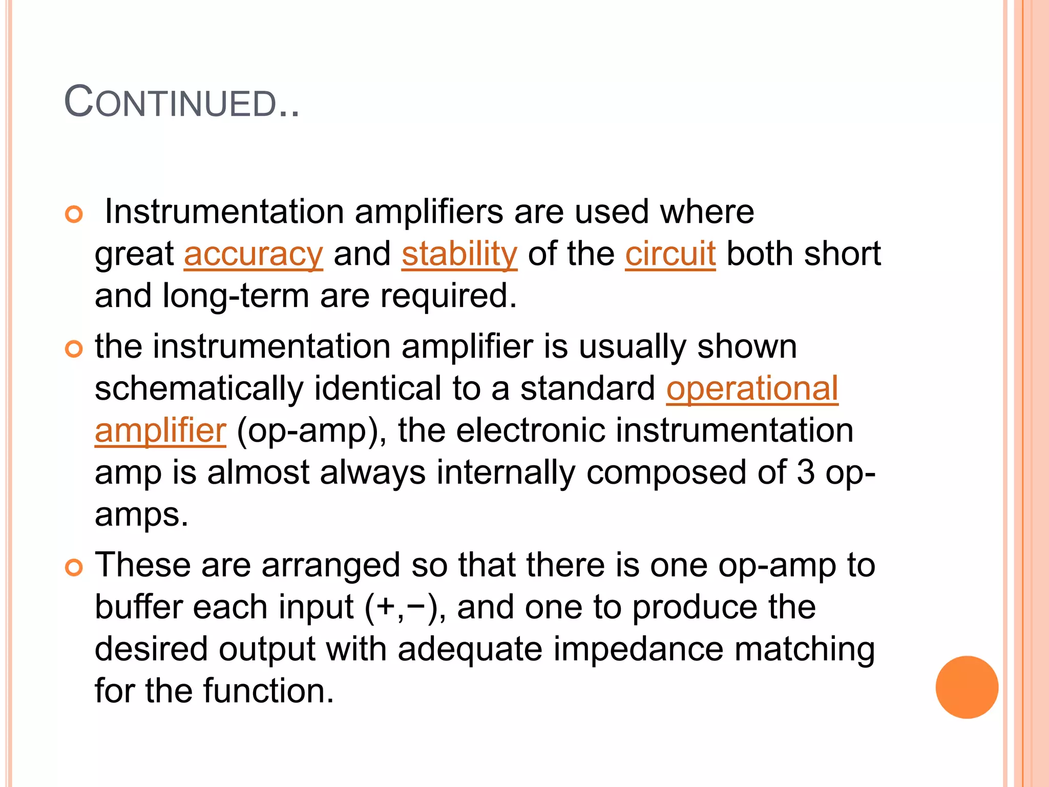 Instrumentation amplifier in ECG | PPTX