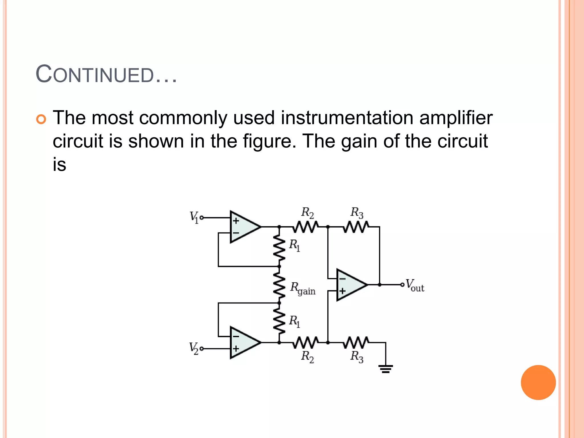 Instrumentation amplifier in ECG | PPTX