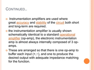 Instrumentation amplifier in ECG | PPTX