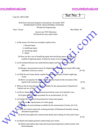 Instrumentation and control systems Jntu Model Paper{Www.Studentyogi ...