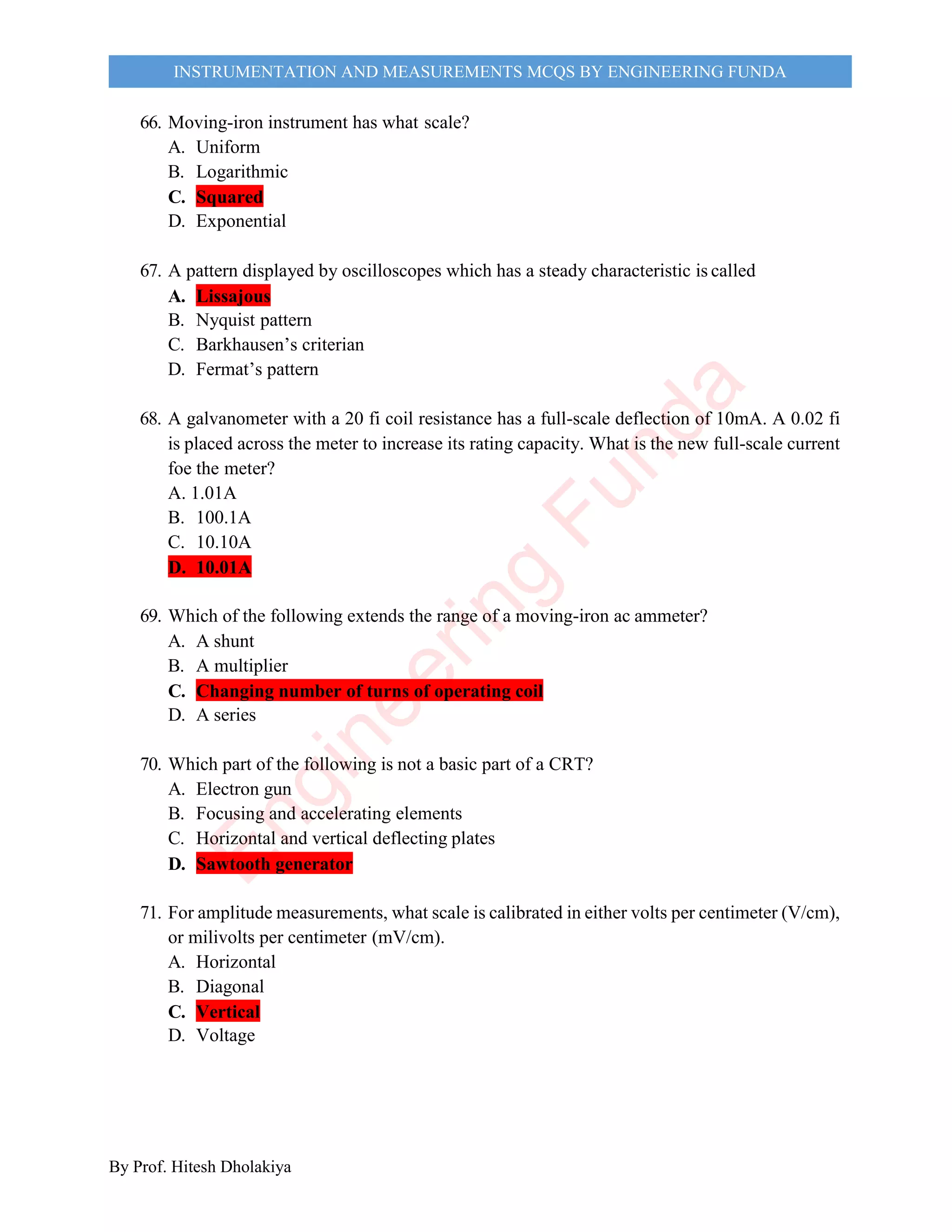 Instrumentation and Measurements MCQ - 6.pdf