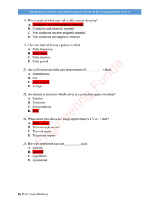 Instrumentation and Measurements MCQ - 6.pdf