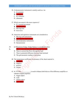 Instrumentation and Measurements MCQ - 6.pdf