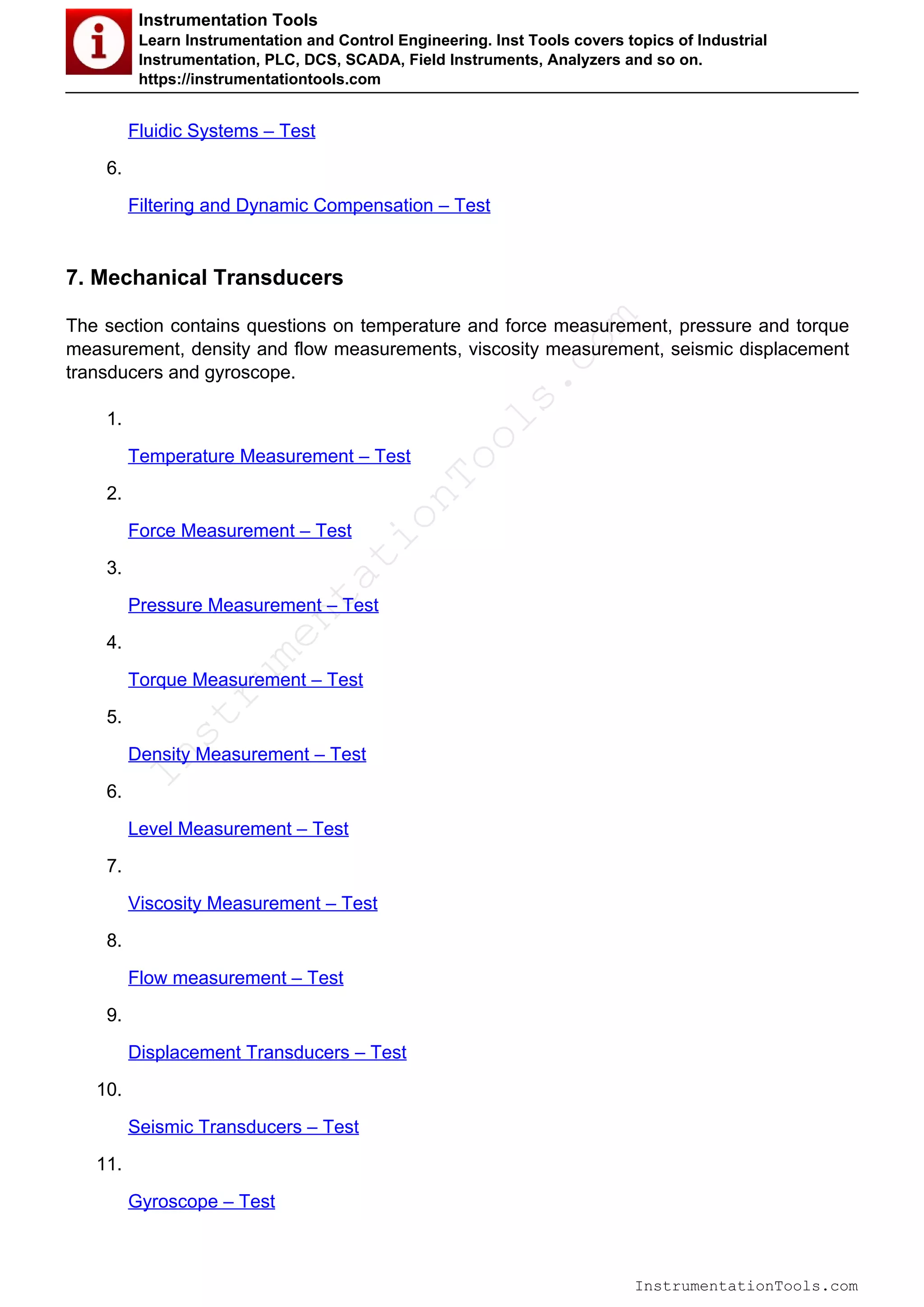 Instrumentation engineering multiple choice questions | PDF