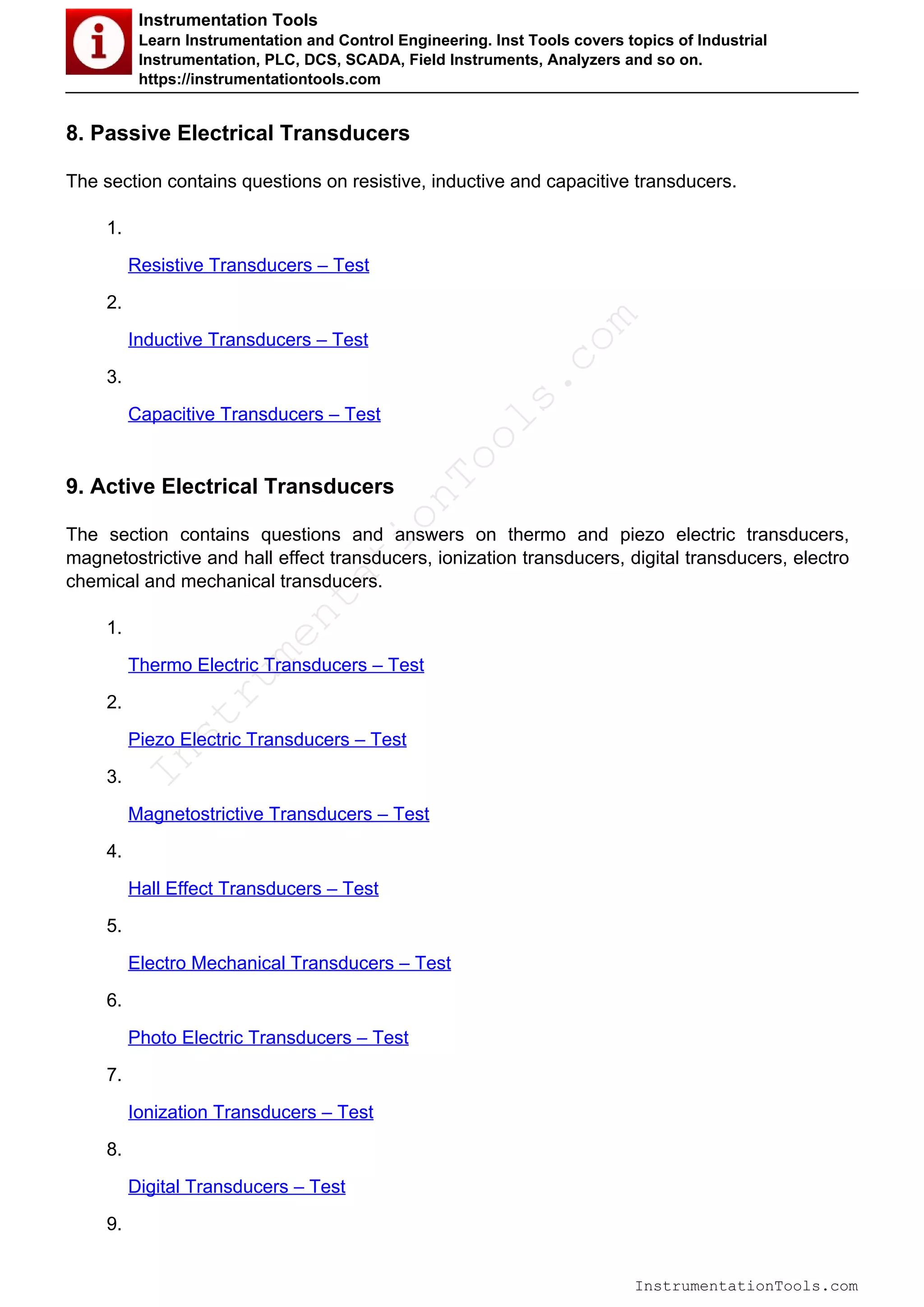 Instrumentation engineering multiple choice questions | PDF