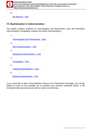 Instrumentation engineering multiple choice questions | PDF