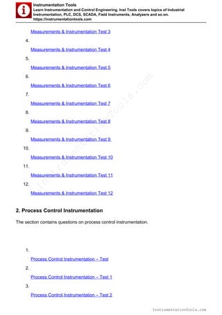 Instrumentation engineering multiple choice questions | PDF