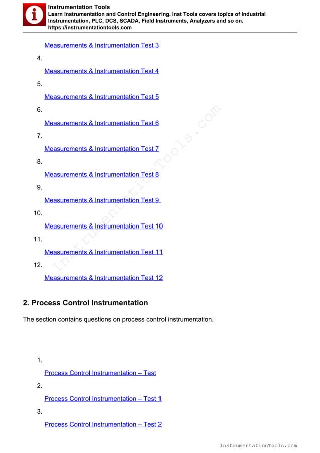 Instrumentation engineering multiple choice questions | PDF