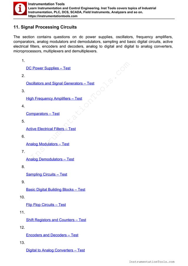 Instrumentation engineering multiple choice questions | PDF