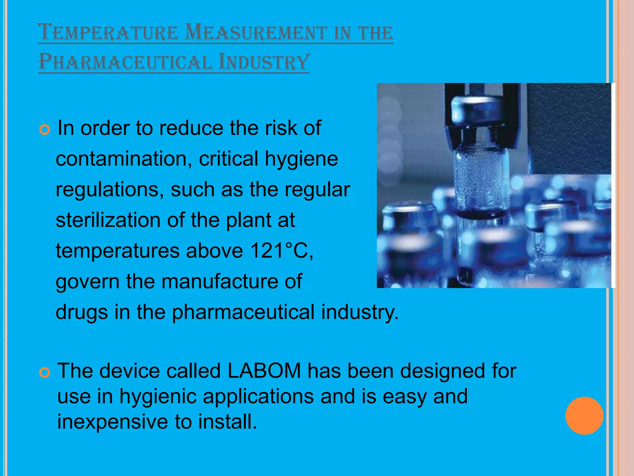 Instrumentation in pharmaceutical industry temperature measurement | PPTX