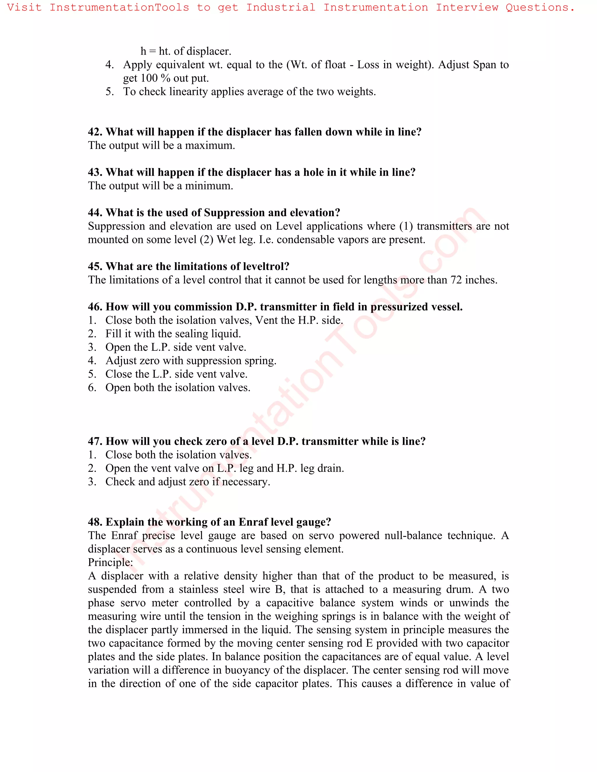 Instrumentation Interview Questions Download | PDF