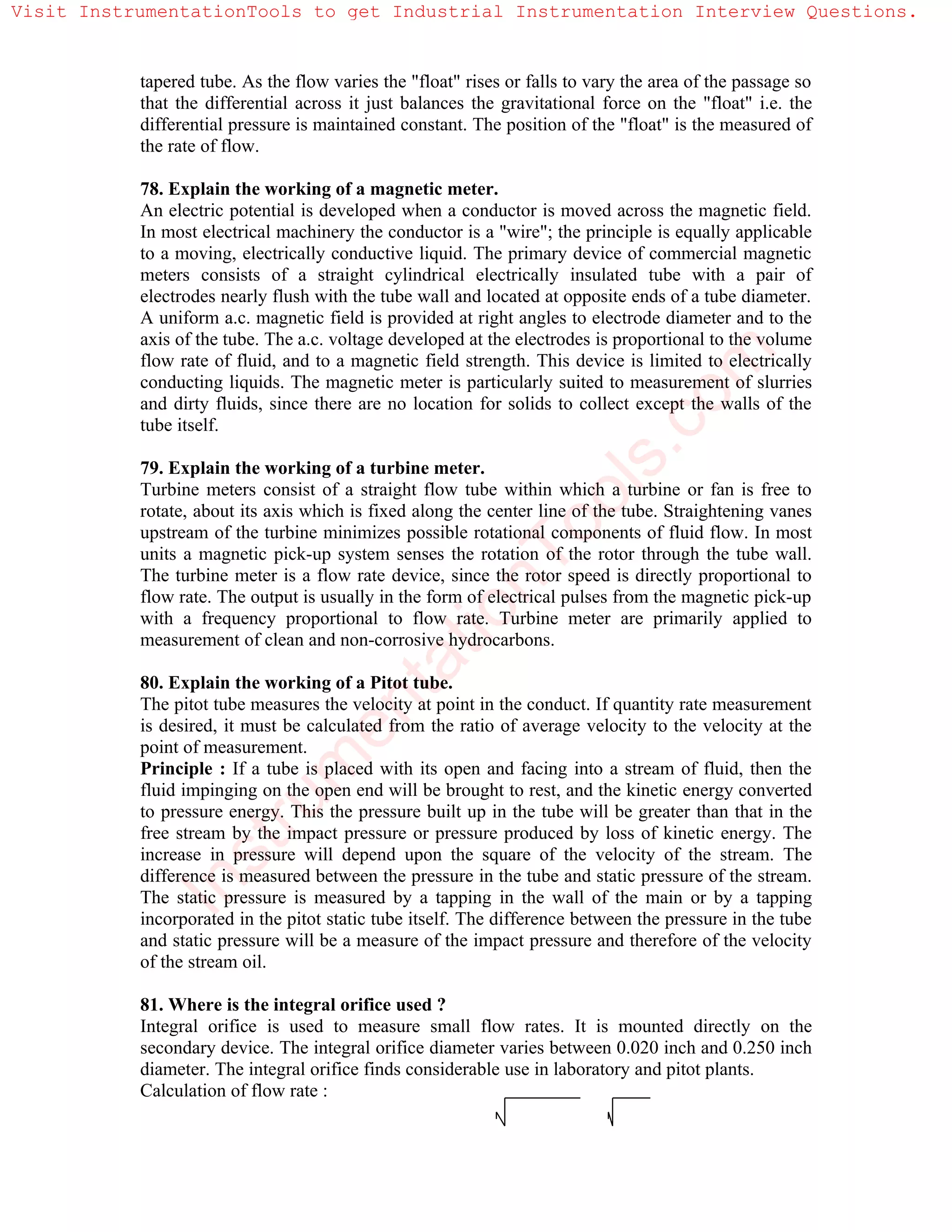 Instrumentation Interview Questions Download | PDF | Chemistry | Science