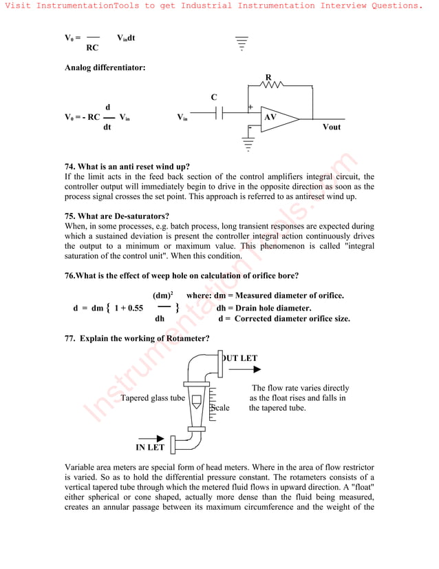Instrumentation Interview Questions Download | PDF | Chemistry | Science