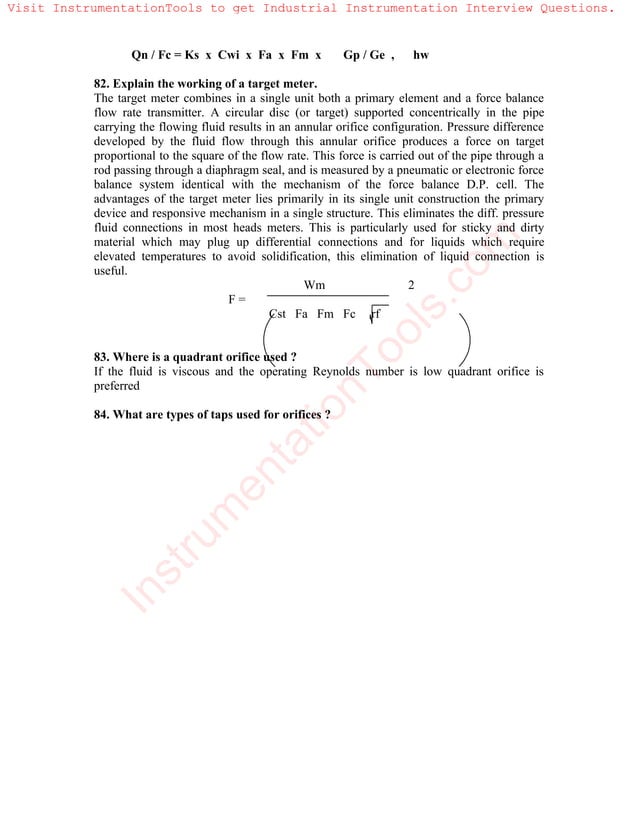 Instrumentation Interview Questions Download | PDF | Chemistry | Science