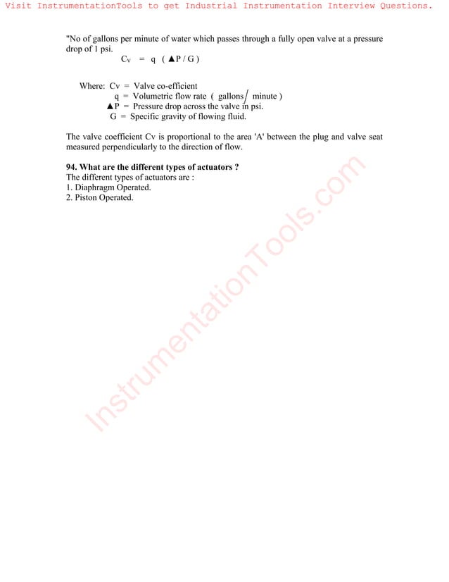 Instrumentation Interview Questions Download | PDF | Chemistry | Science