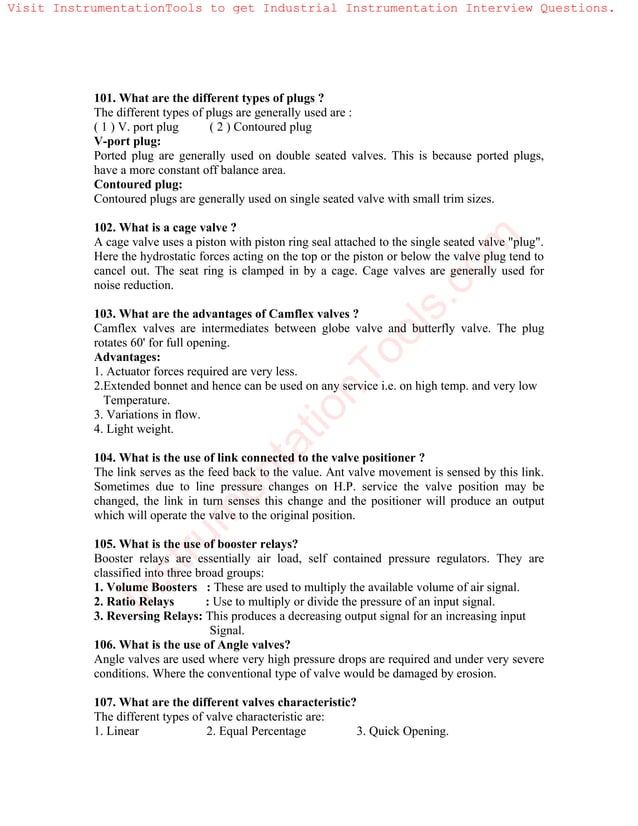 Instrumentation Interview Questions Download | PDF | Chemistry | Science