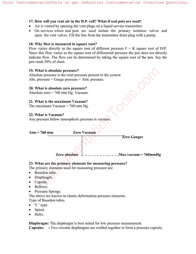 Instrumentation Interview Questions Download | PDF | Chemistry | Science
