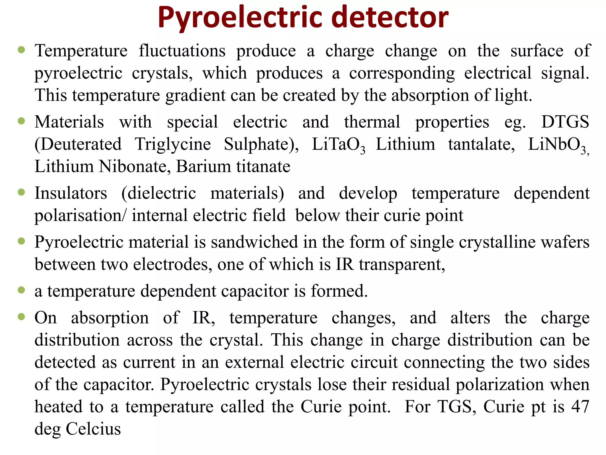 Instrumentation IR Spectroscopy: Detectors | PPTX