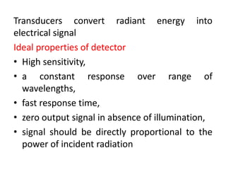 Instrumentation IR Spectroscopy: Detectors | PPTX