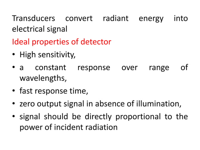 Instrumentation IR Spectroscopy: Detectors | PPTX | Chemistry | Science