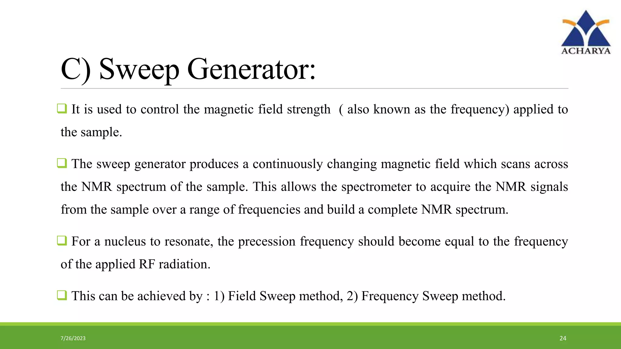 INSTRUMENTATION OF NMR SPECTROMETER.pptx