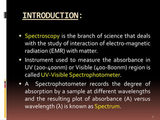 Instrumentation of uv visible spectroscopy | PPTX