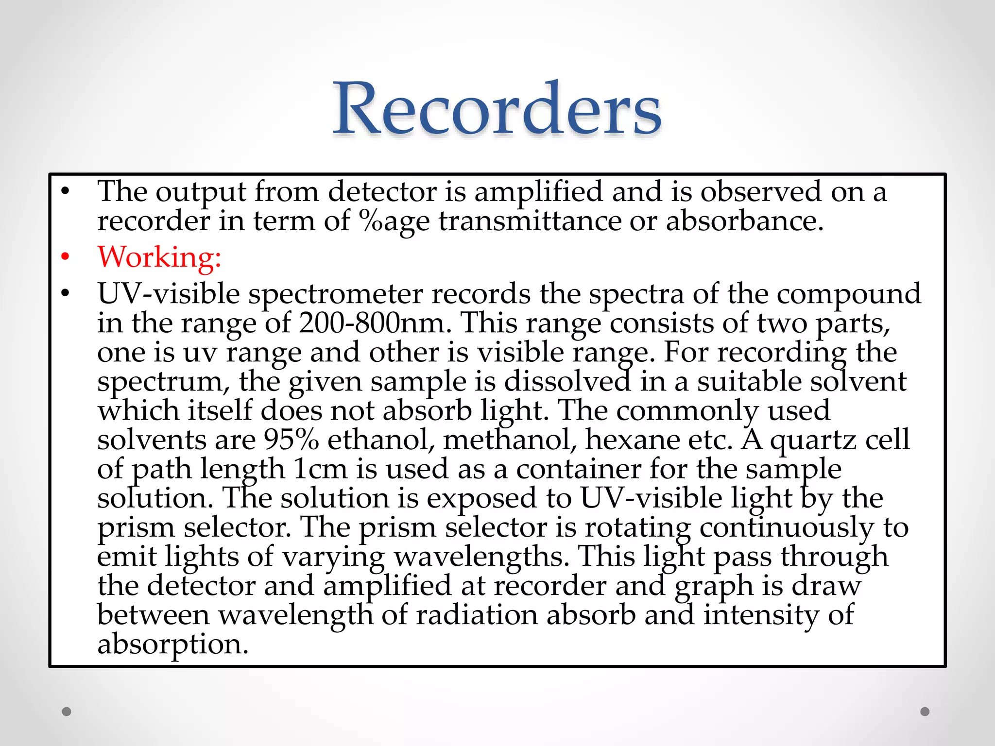 Instrumentation of uv visible spectroscopy | PPTX